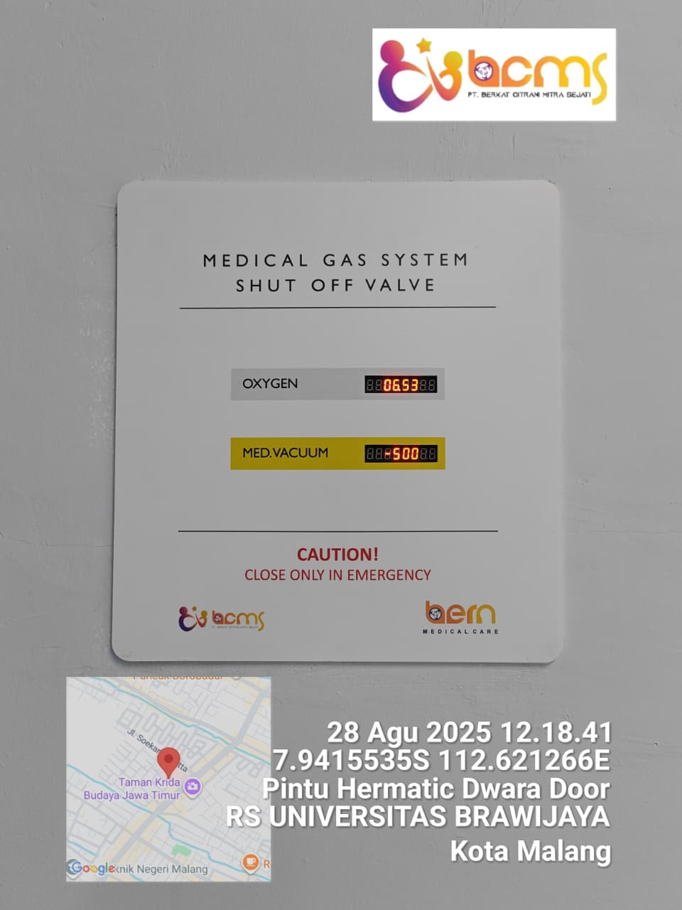 RS Universitas Brawijaya - Kontraktor Instalasi Gas Medis | PT Berkat Citrani Mitra Sejati (BCMS)